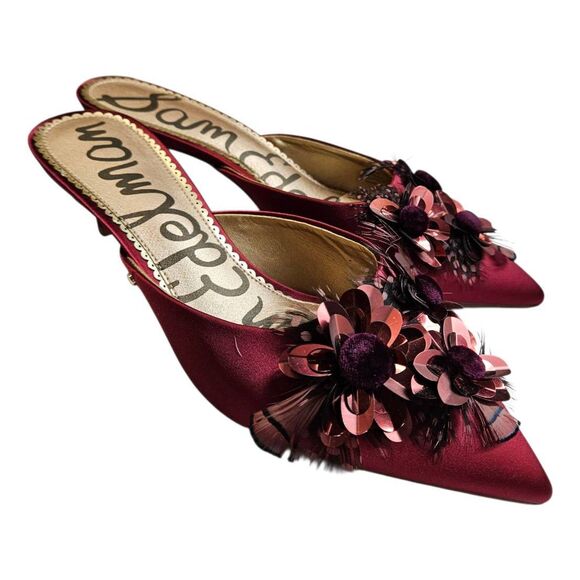 Sam Edelman | Shoes | Sam Edelman Red Embellished Mule Pumps Slides ...